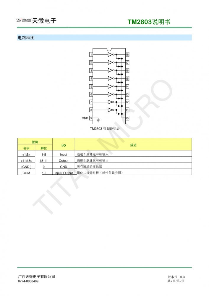 TM2803L datasheet page 2