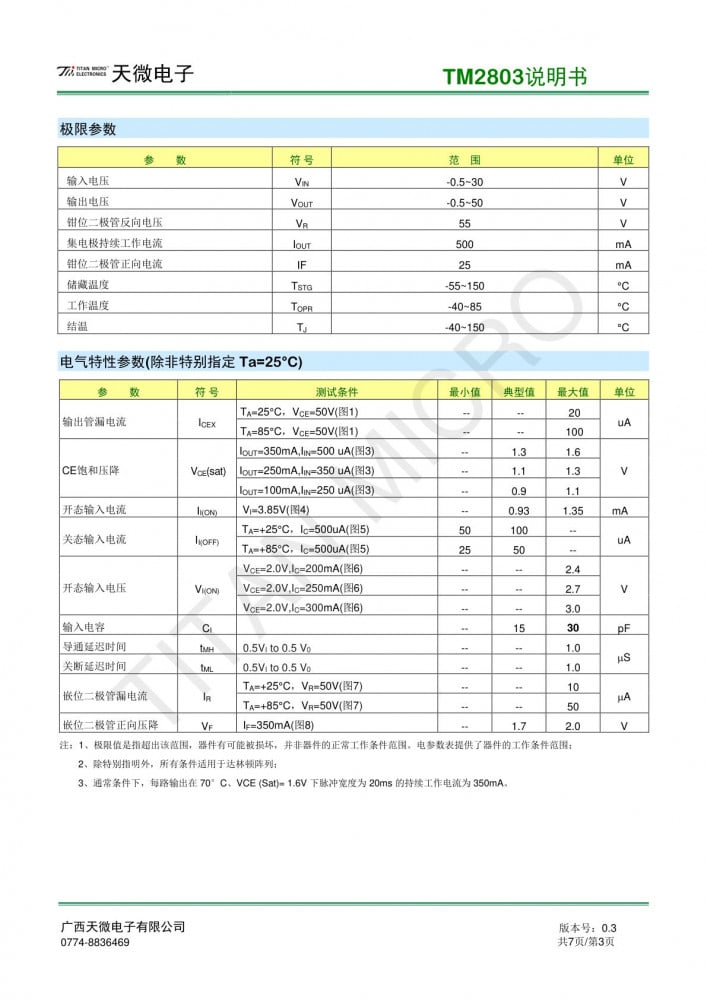 TM2803L datasheet page 3