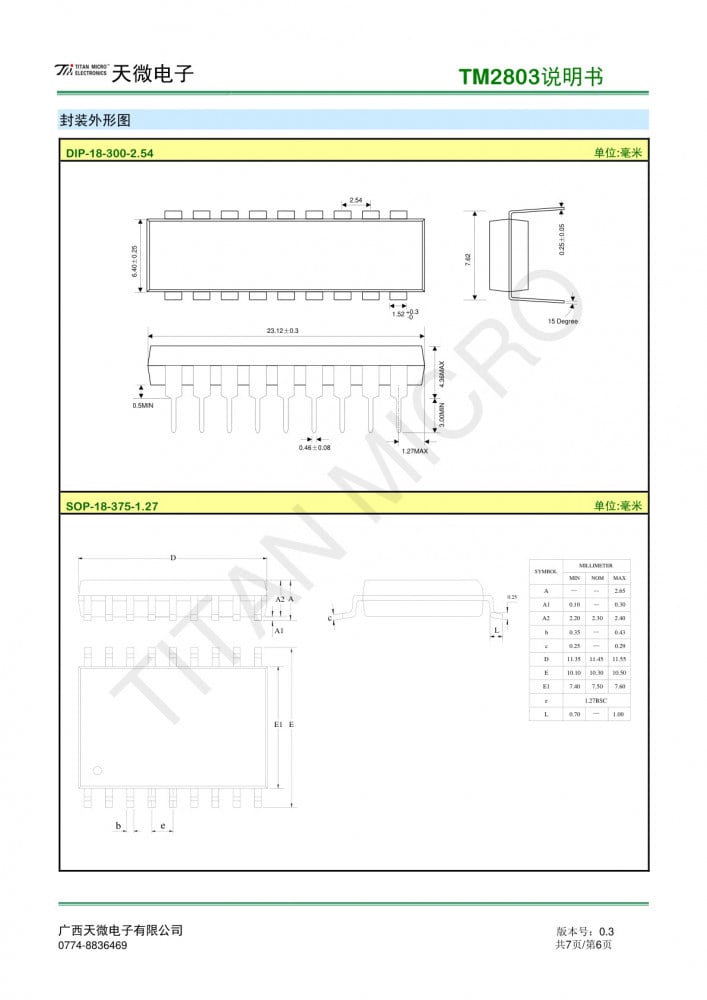 TM2803L datasheet page 6