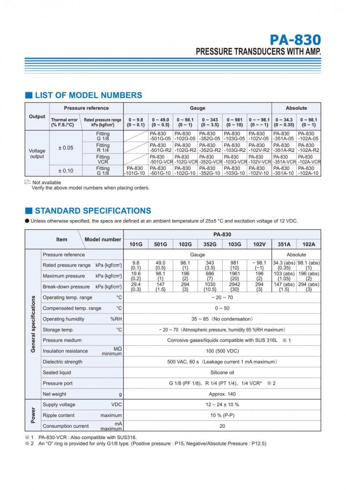 PA-830 technical document page 2