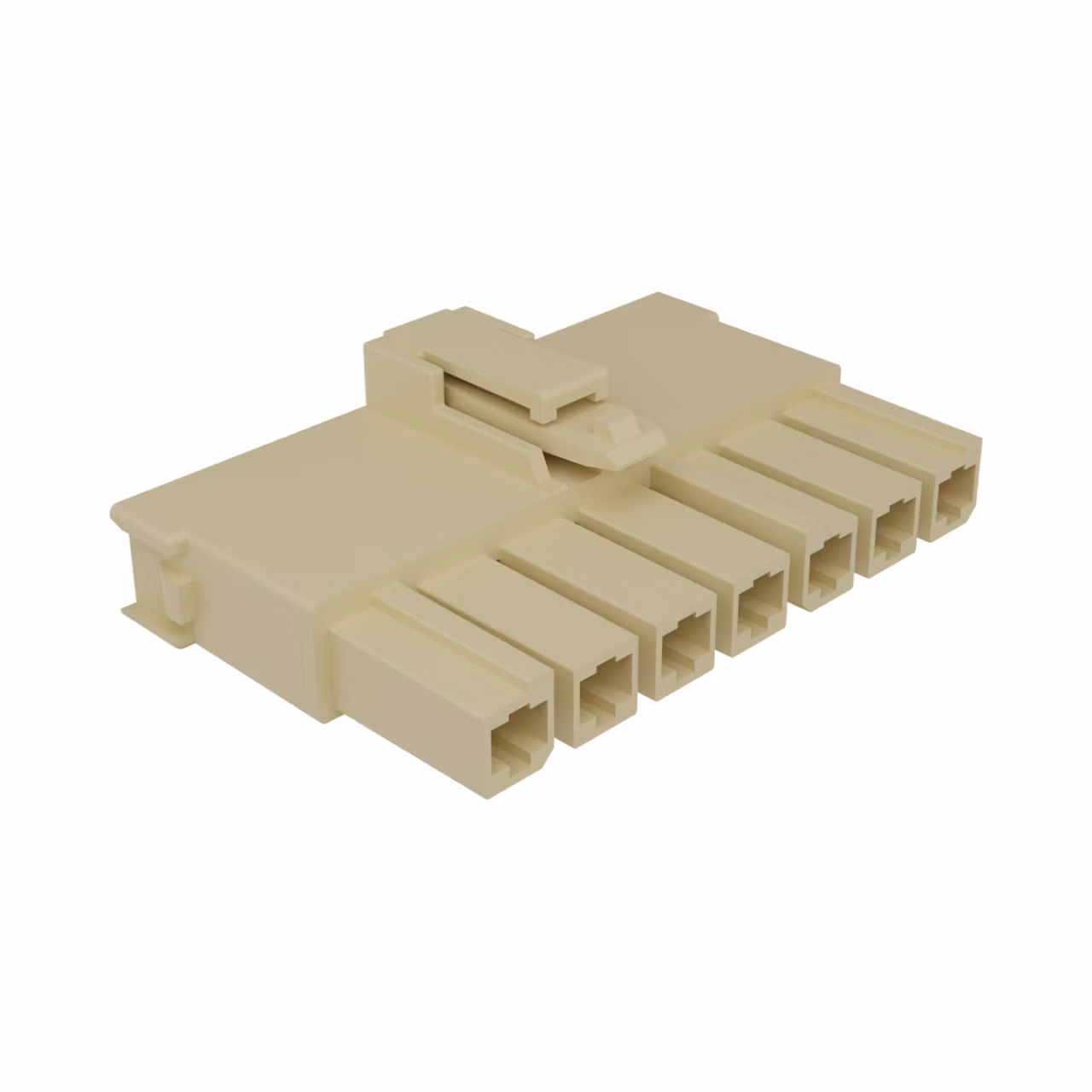 Mega-Fit ColorLock Tangless TPA-Capable Receptacle Housing, Single Row, 7 Circuit, UL 94V-0, Glow-Wire Capable, Natural for sale