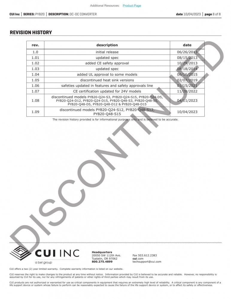 CUI PYB20 series datasheet page 8