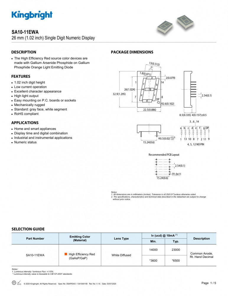 SA10-11EWA datasheet page 1