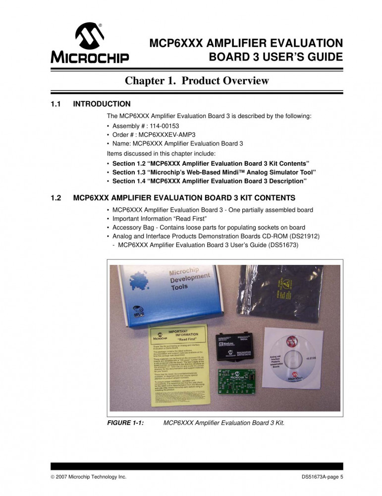 MCP6XXXEV-AMP3 document page 9