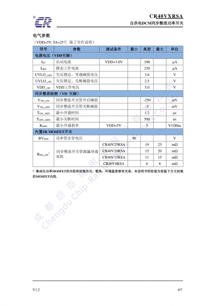 CR40V20RSA datasheet page 4