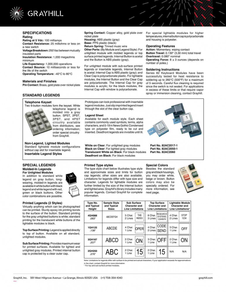 Grayhill Series 82 technical document page 5