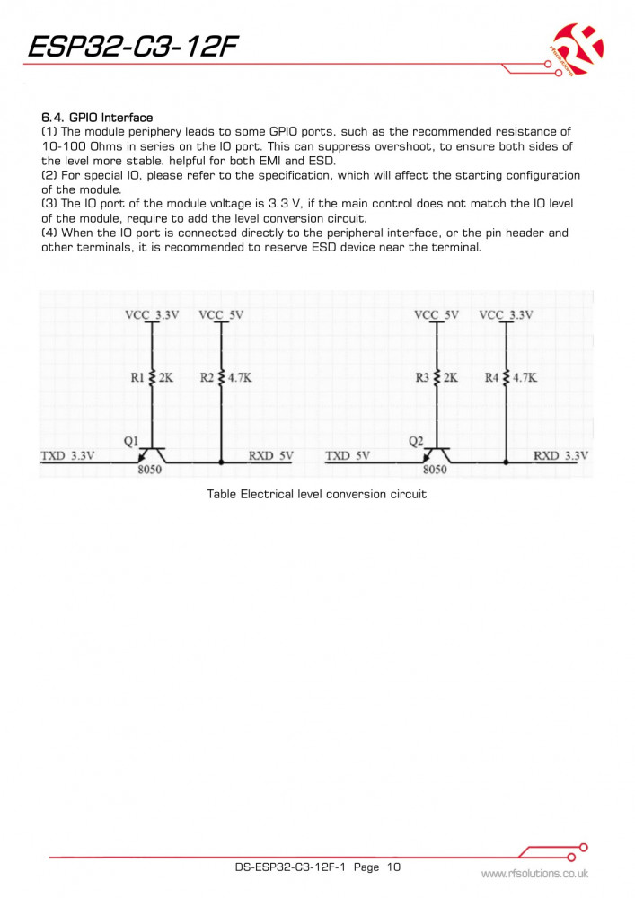 ESP32-C3-12F document page 10