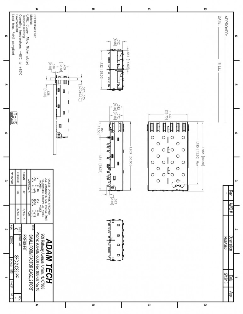 ADAM TECH SFC-2-CS2-PF drawing, page 1