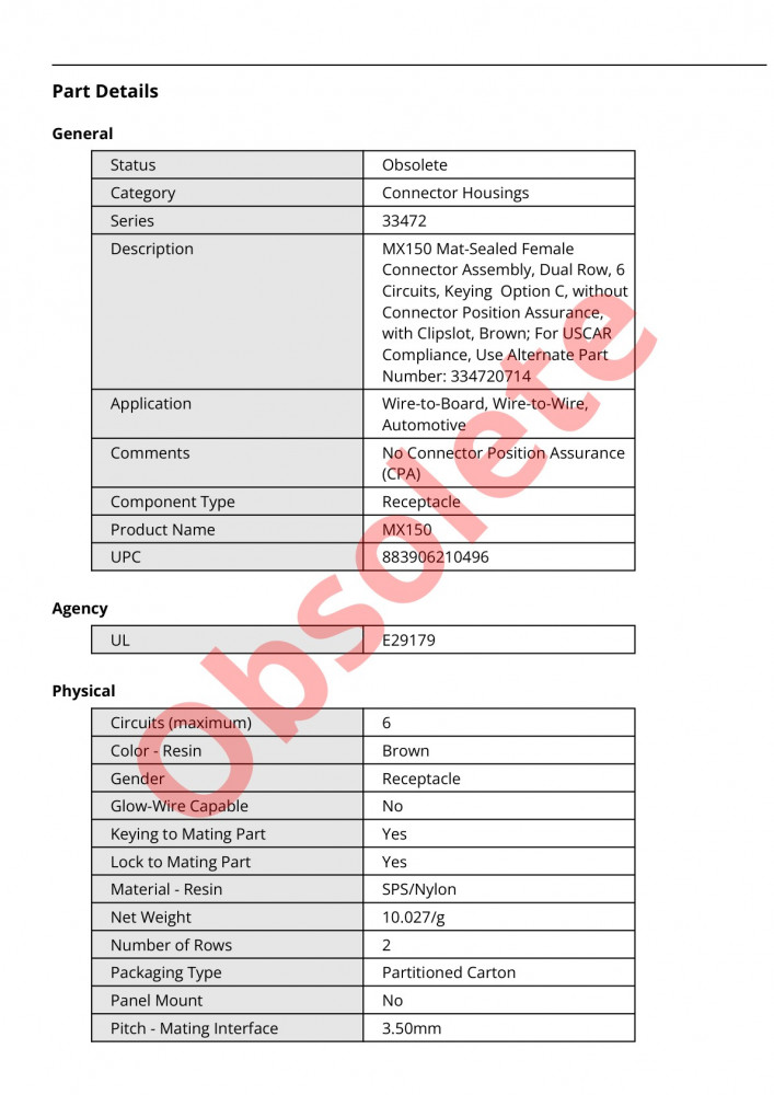 MOLEX 334720703 technical document page 2
