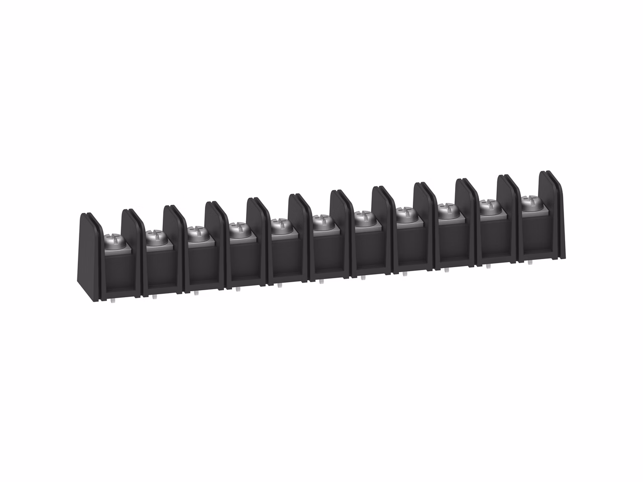 11.13mm Pitch, Single Row, Dual-Barrier Terminal Strip, without Mounting Ends, Black, 2 Circuits