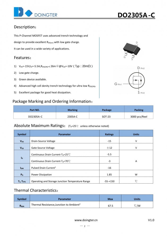 DO2305A-C datasheet page 1