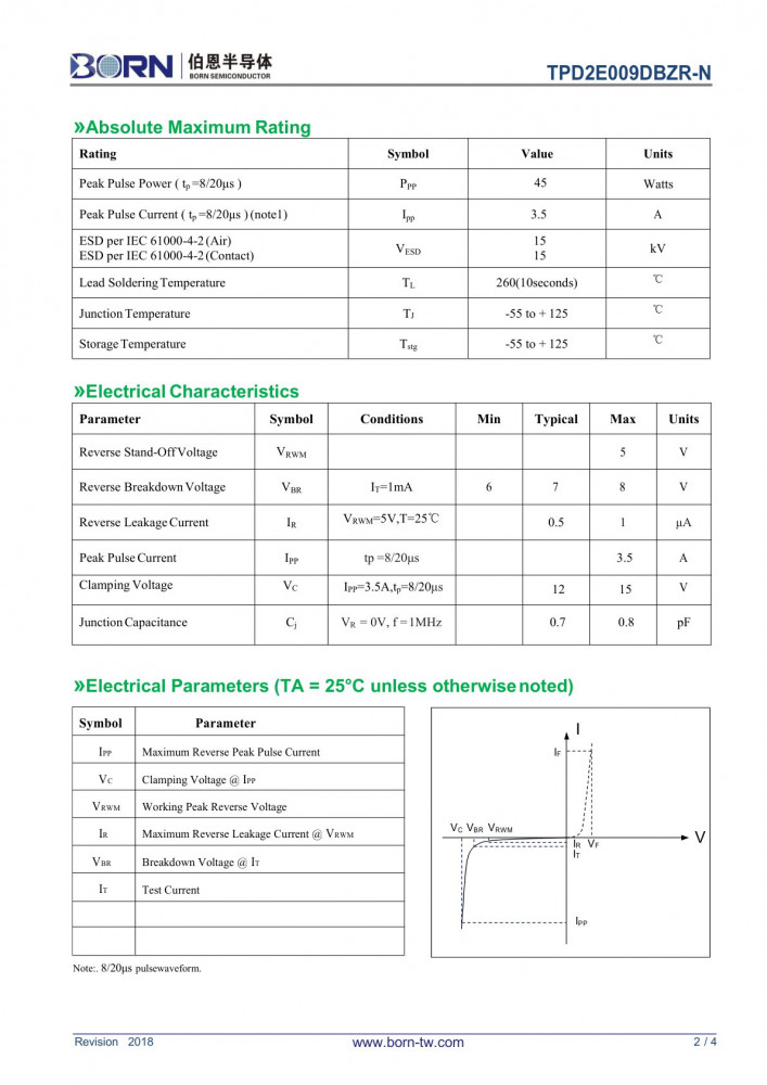 TPD2E009DBZR-N datasheet page 2