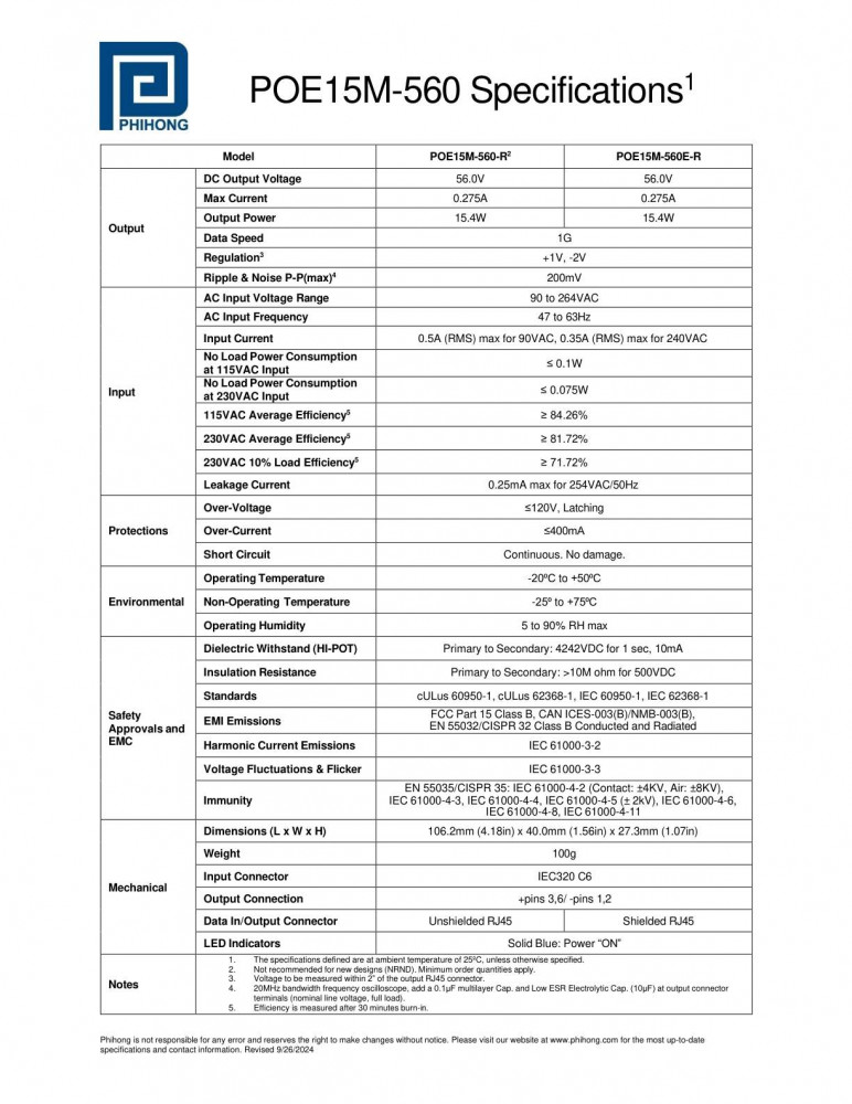 POE15M-560E-R technical documentation page 2