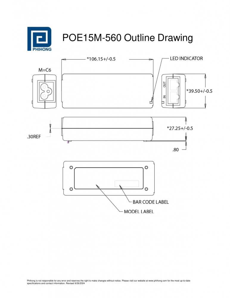 POE15M-560E-R technical documentation page 3