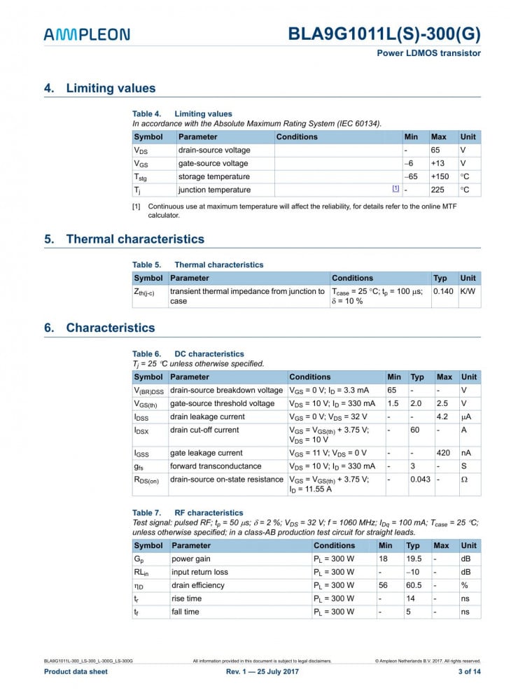 BLA9G1011LS-300GU datasheet page 3