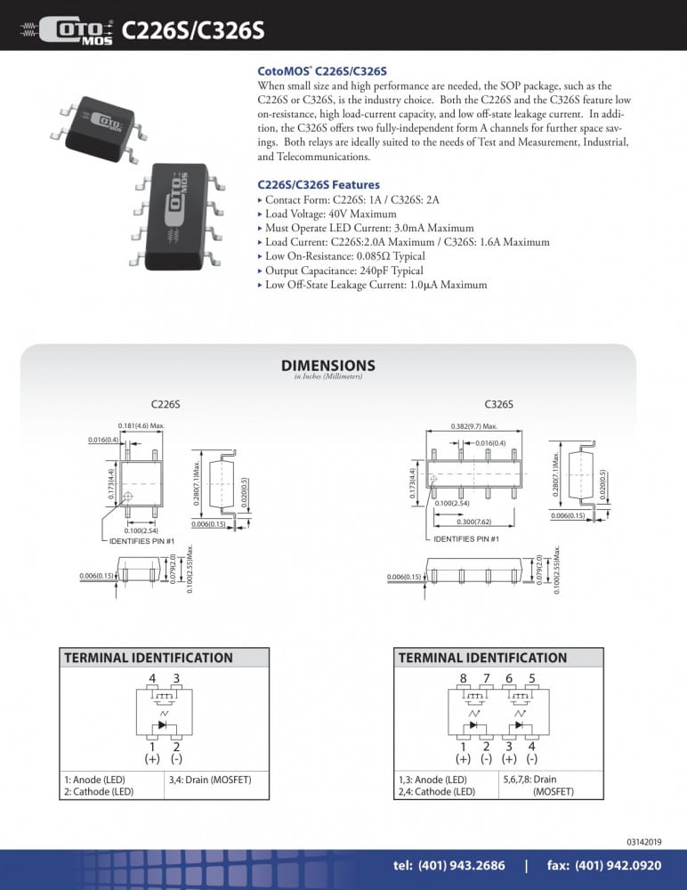 COTO C226S datasheet page 1
