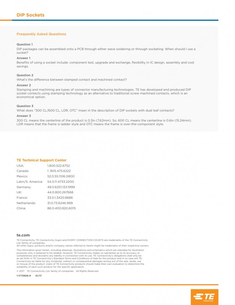 TE Connectivity DIP socket document page 6
