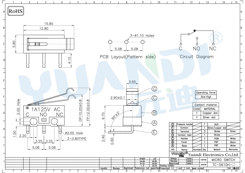 TC-5610H-T technical document page