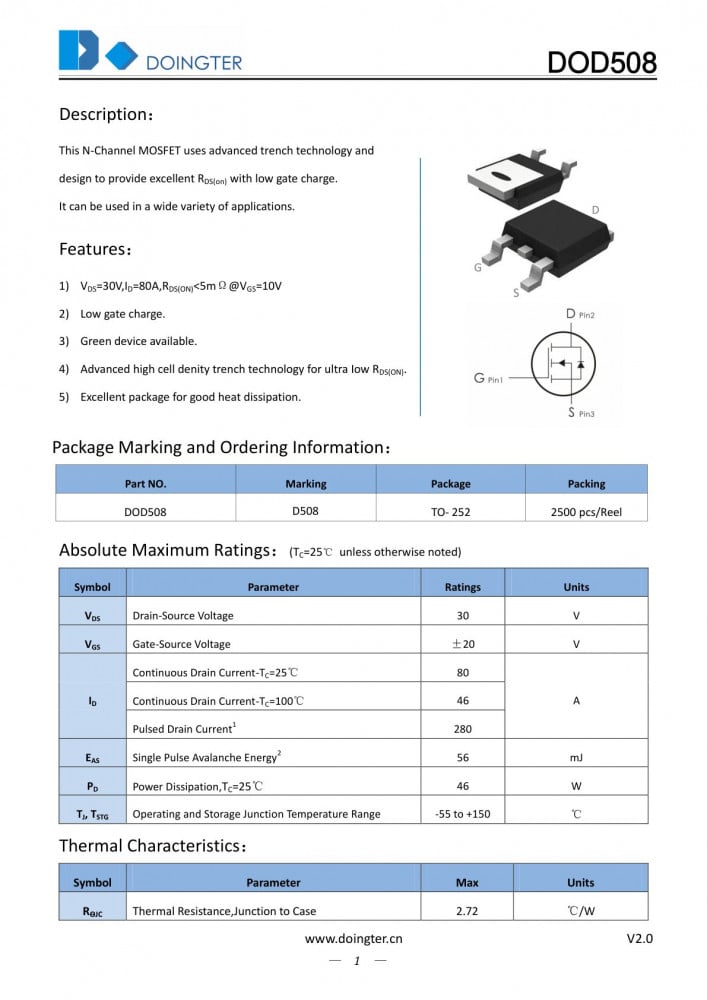 DOD508 datasheet page 1