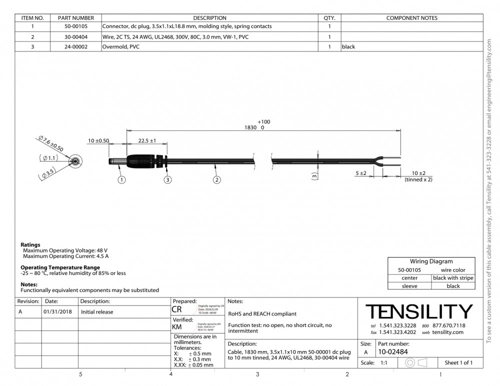 Tensility International 10-02484 product drawing preview