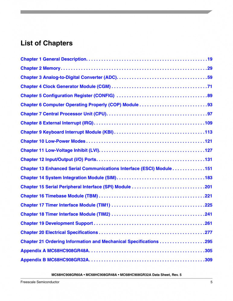 MC908GR48ACFJ datasheet page 5