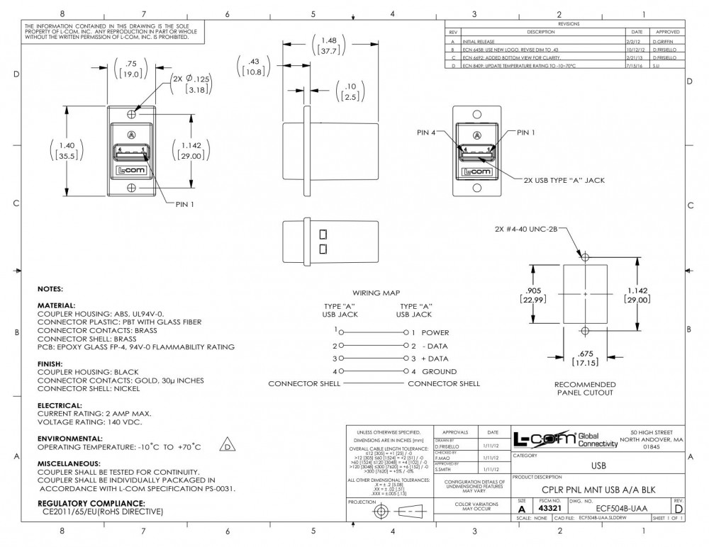 L-com ECF504B-UAA technical document preview