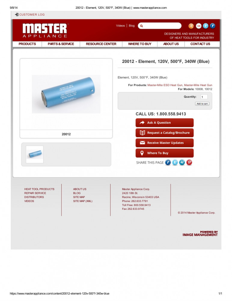Technical document image associated with product 20012