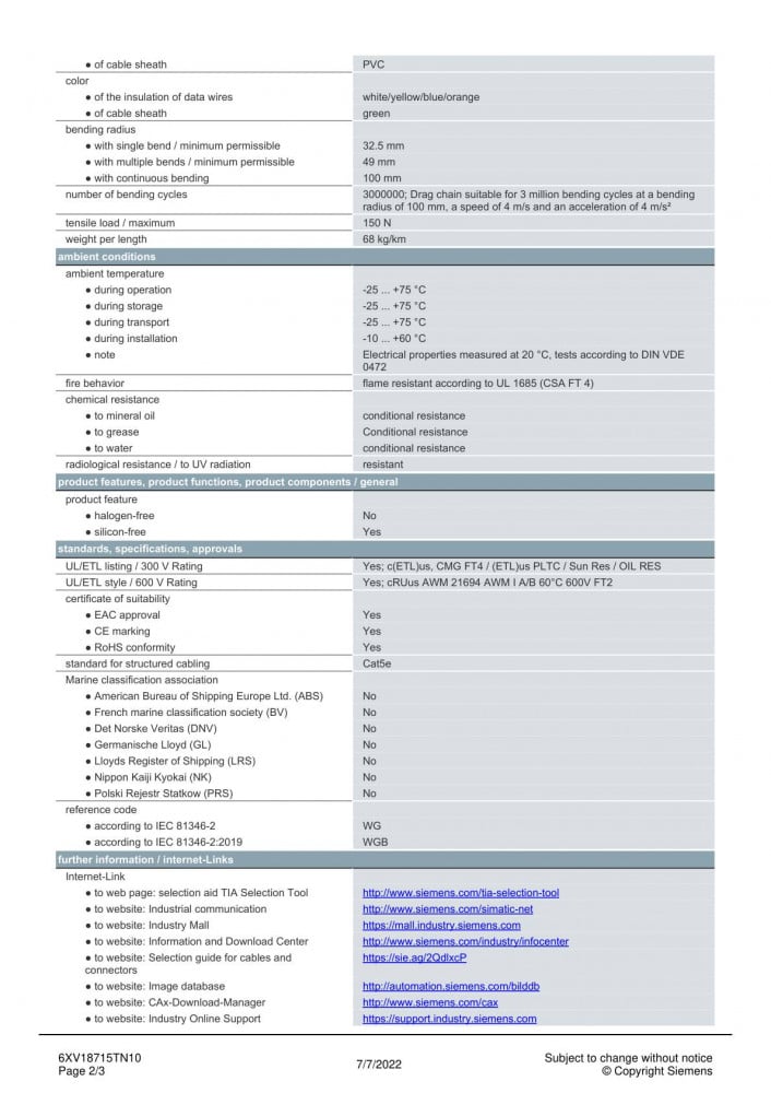 6XV18715TN10 technical document page 2