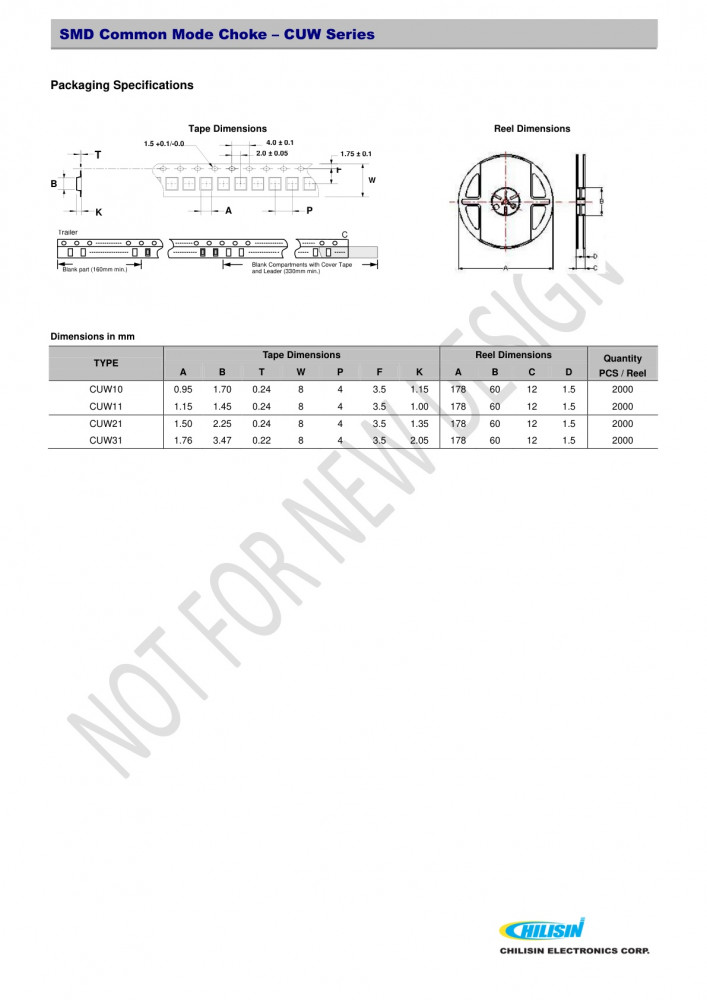 Chilisin CUW series datasheet page 7