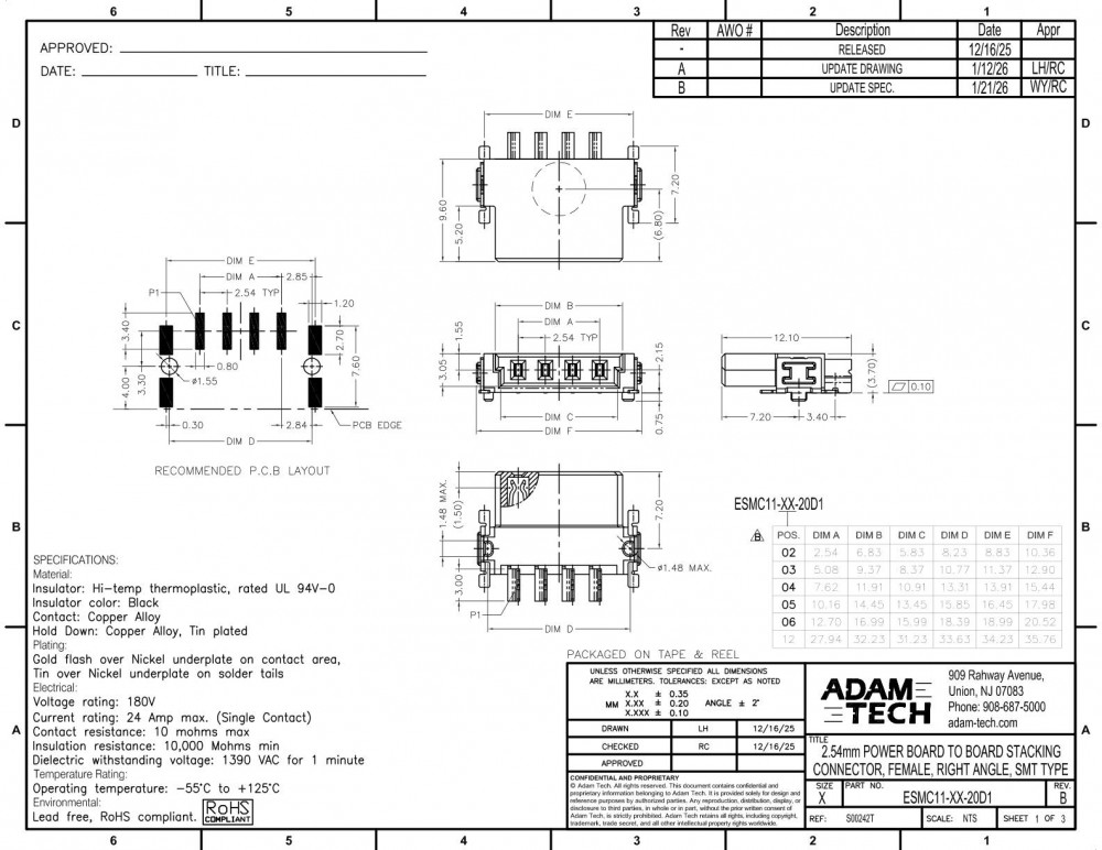 ESMC11-XX-20D1 technical drawing, sheet 1