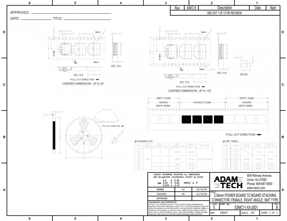 ESMC11-XX-20D1 technical drawing, sheet 3