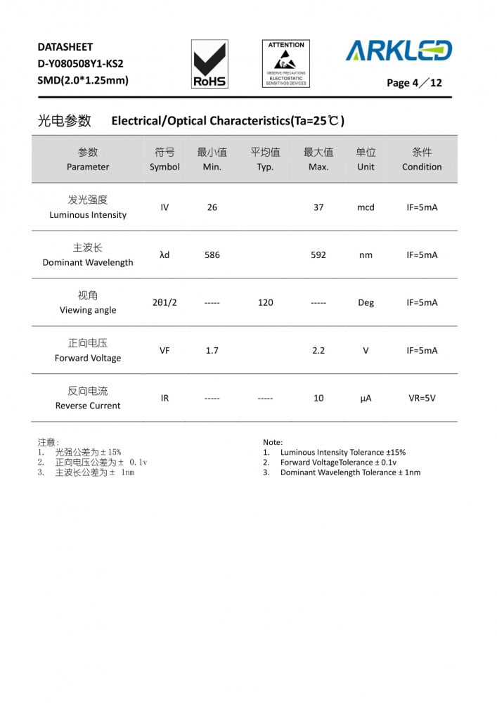 D-Y080508Y1-KS2 datasheet page 4