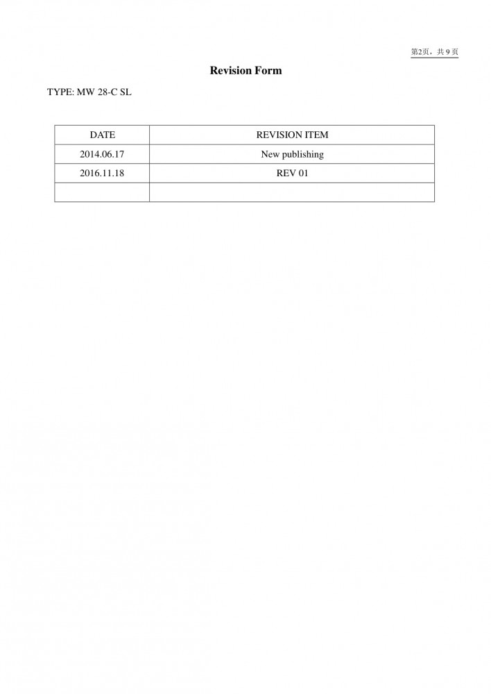 610226 MW 28-C SL technical document page 2