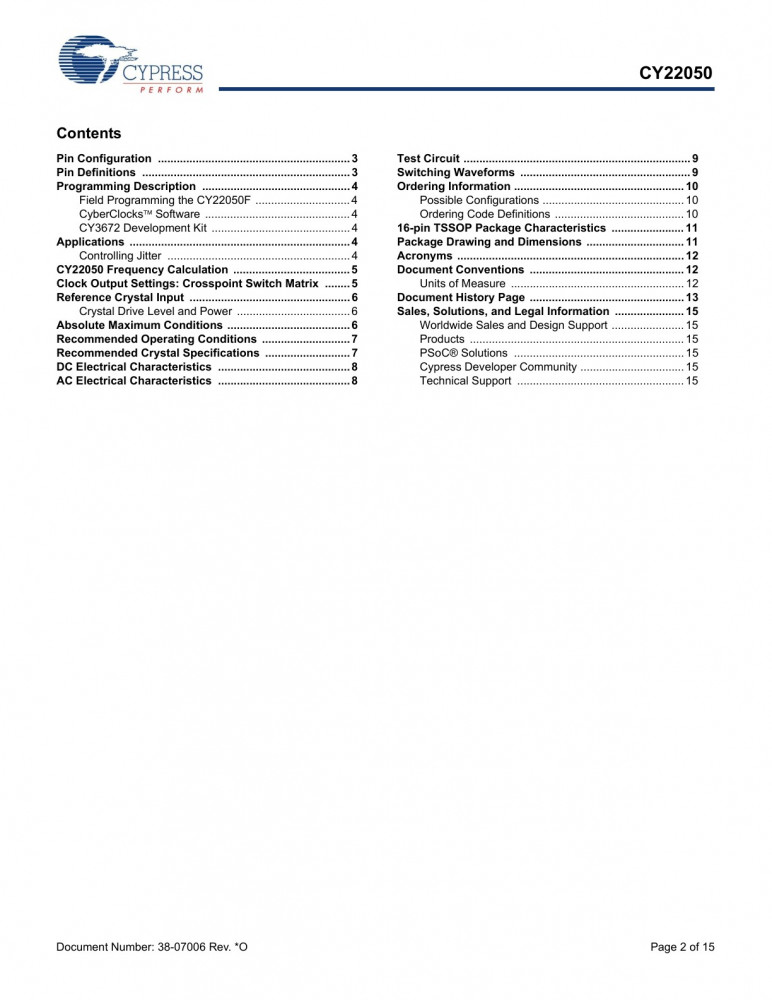 CY22050 datasheet page 2