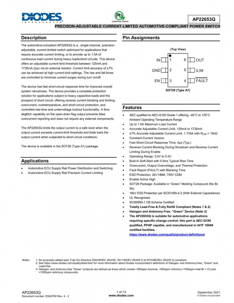 AP22653QW6-7 datasheet page 1