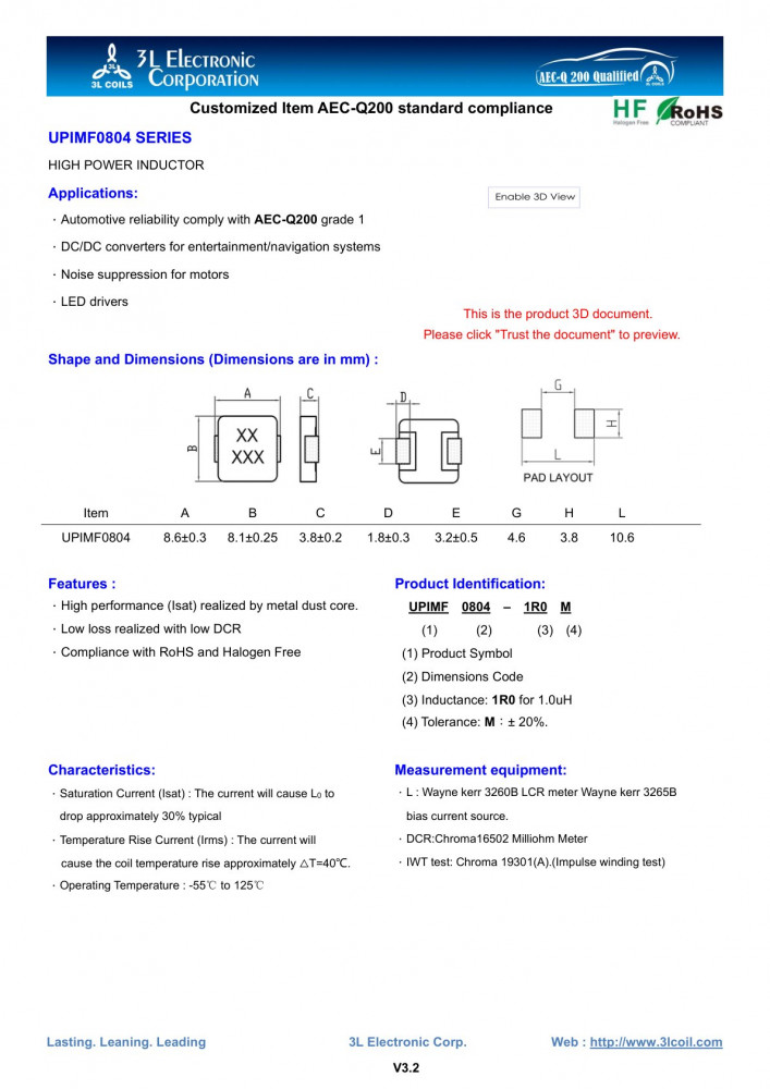 UPIMF0804 document page 1