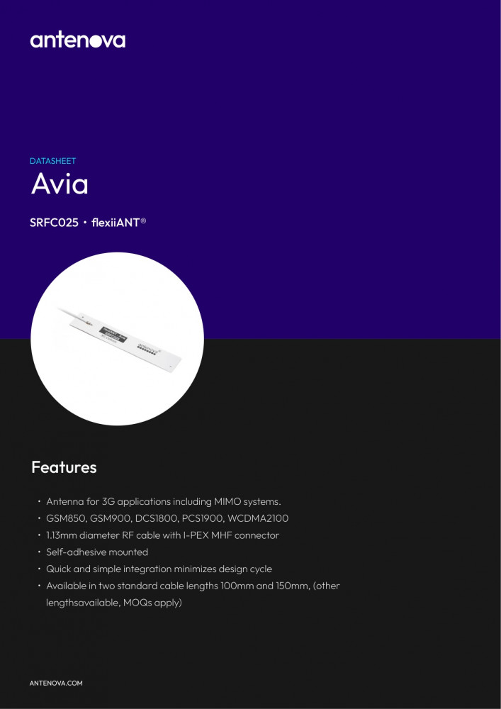 Avia SRFC025 datasheet page 1