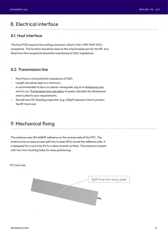 Avia SRFC025 datasheet page 10