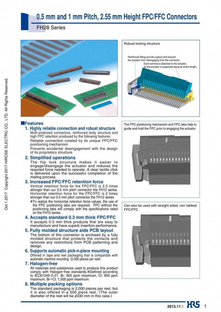 HRS FH28 datasheet page 1