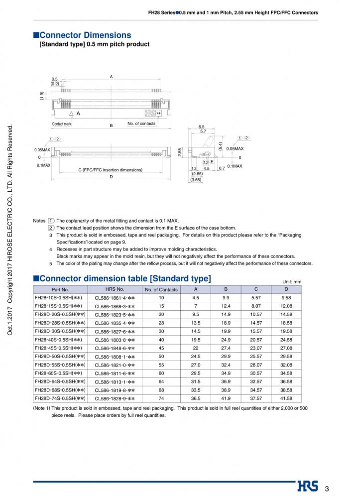 HRS FH28 datasheet page 3