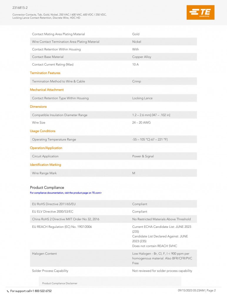 2316815-2 technical document page 2