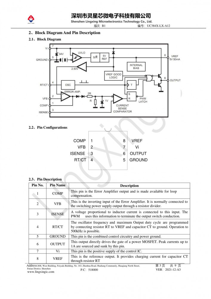 UC3843BD(LX) datasheet page 3