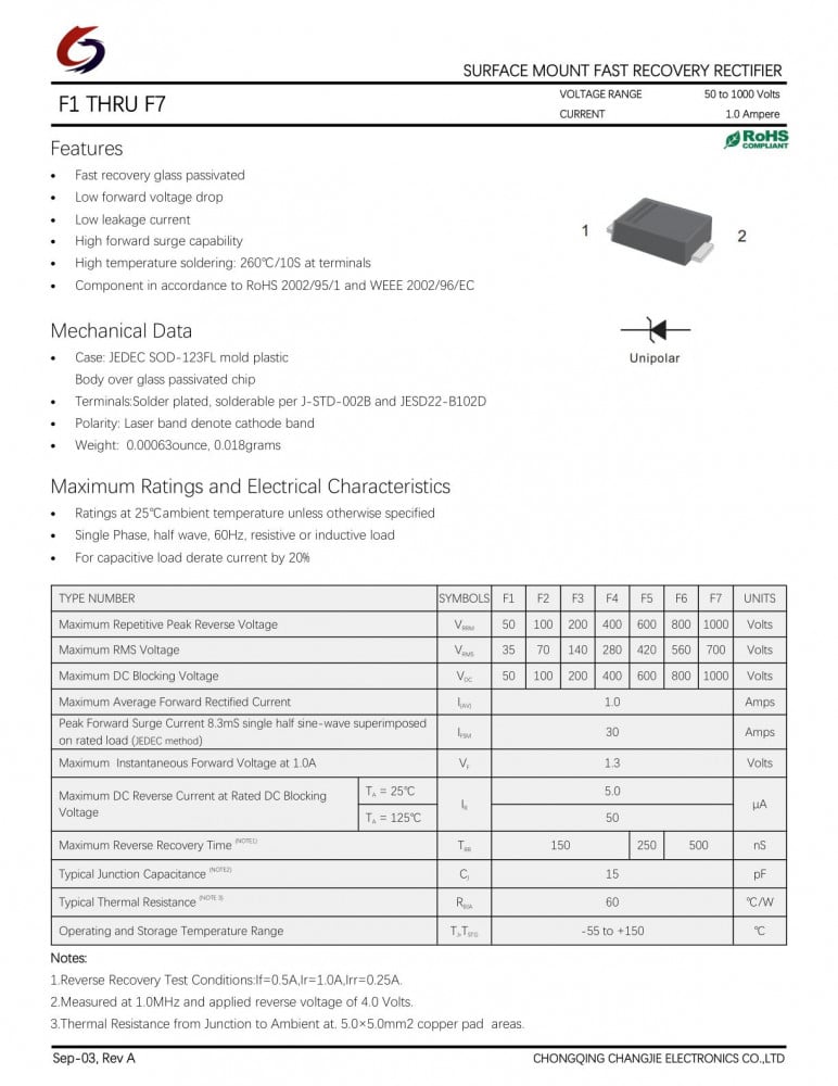 LangJie F5 datasheet page 1