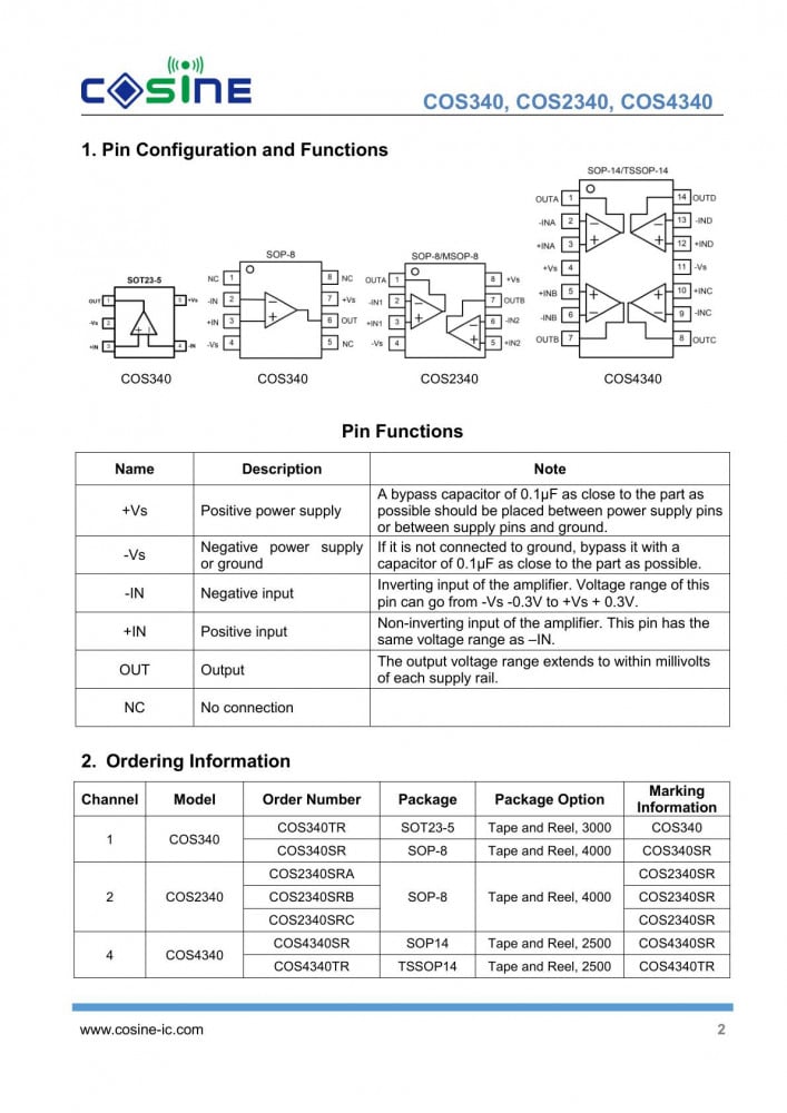 COS2340SR datasheet page 2
