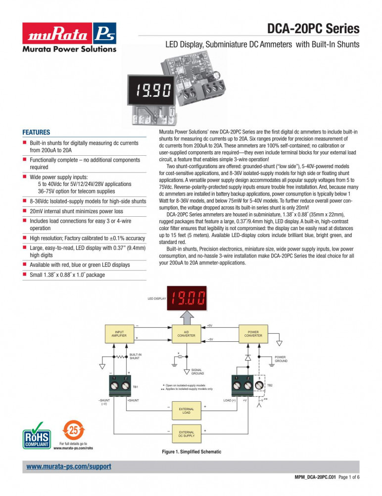 DCA-20PC series datasheet page 1