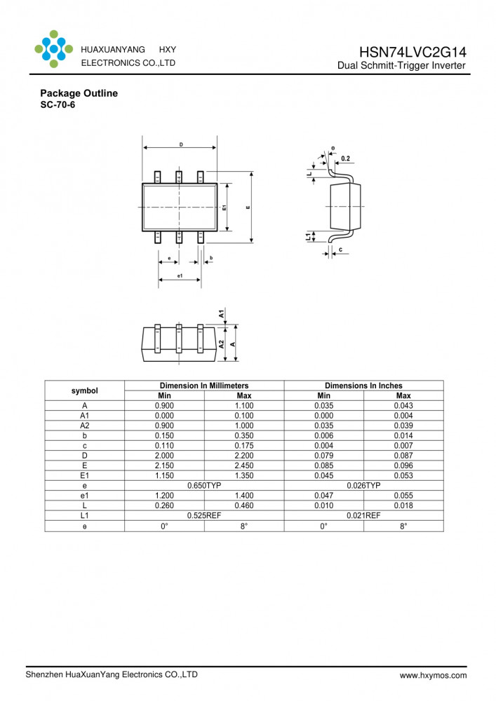 HSN74LVC2G14DBVR datasheet page 8