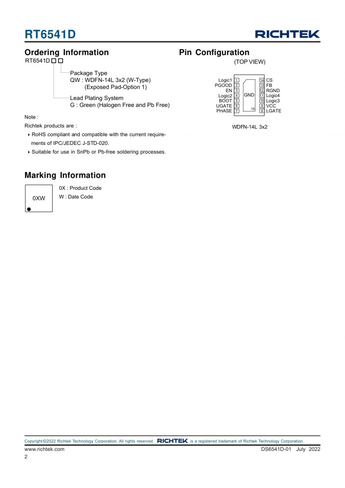 RT6541D datasheet page 2