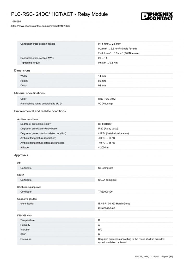 Phoenix Contact 1078680 documentation page 4