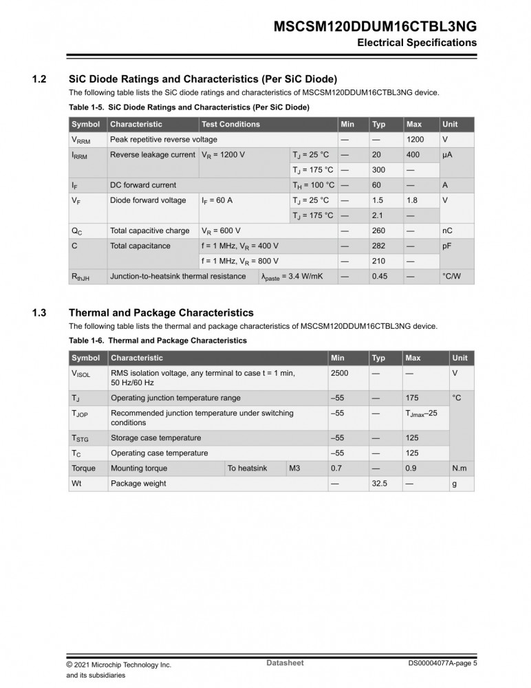 MSCSM120DDUM16CTBL3NG document page 5