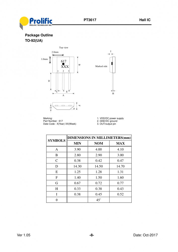 PT3617F1SAG8P1 datasheet page 8